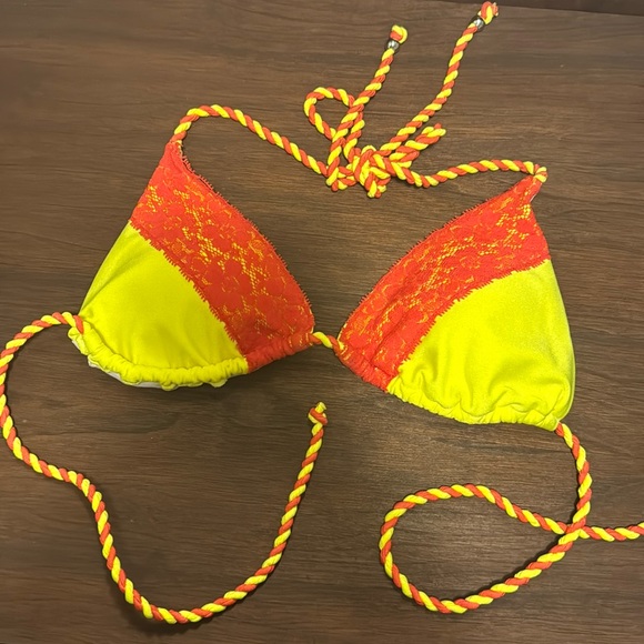 Swim | Like New Neon Lace Bikini Top | Poshmark